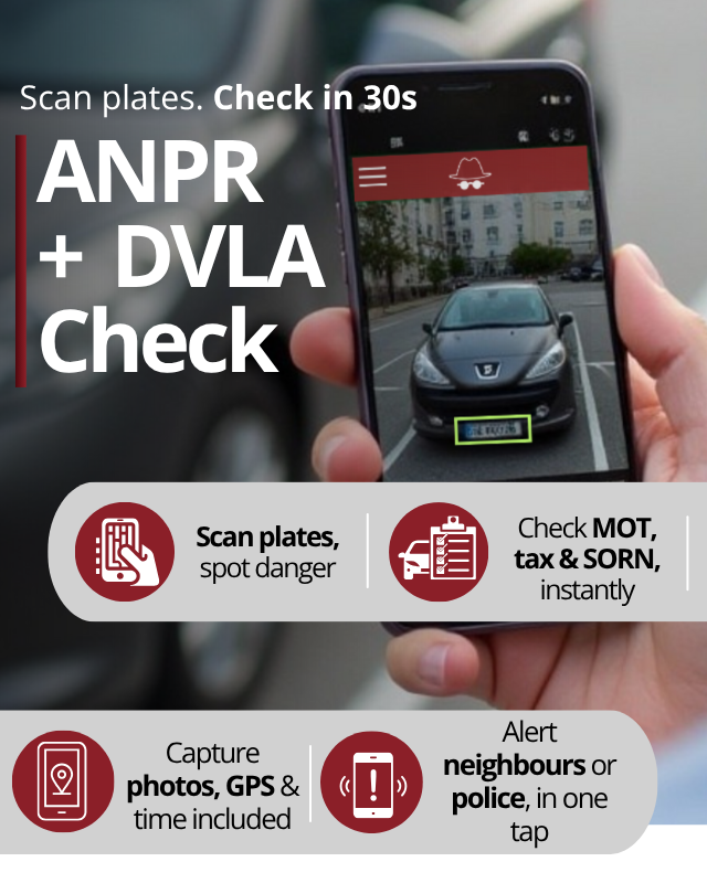 ANPR (Automatic Number Plate Recognition) + DVLA Check